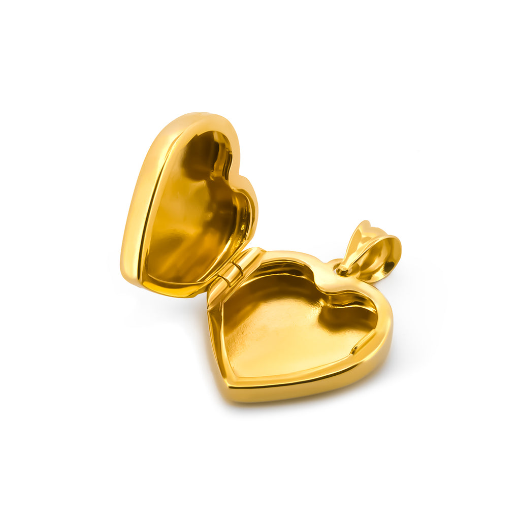 Cadena Con Dije De Corazón Relicario Liso Oro Sólido 10k – Casa del ...